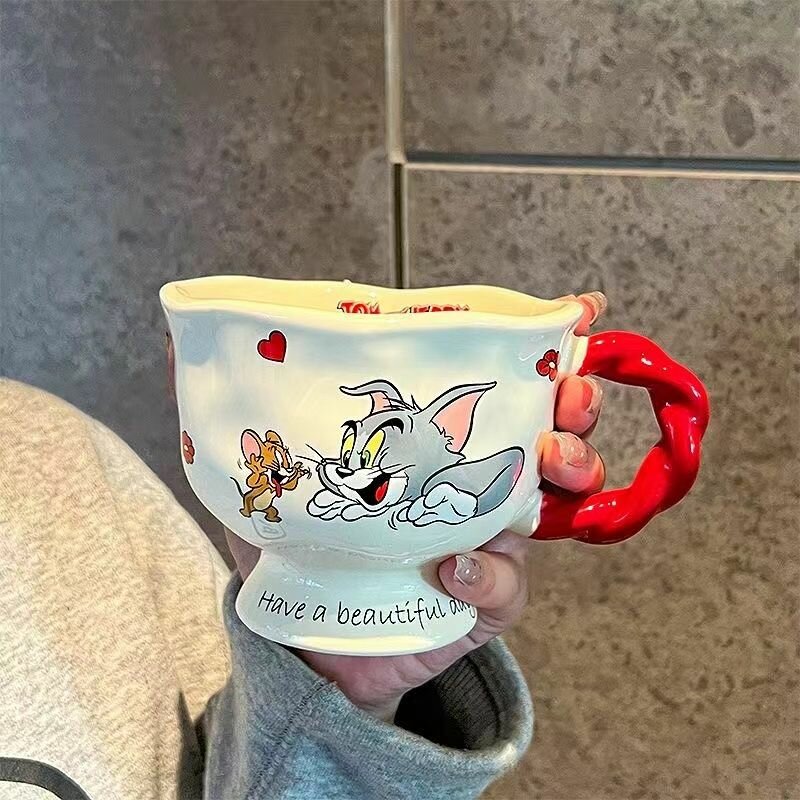 Кружка "Том и Джерри", подарок на день рождения, день и юбилей, 360 мл, красная