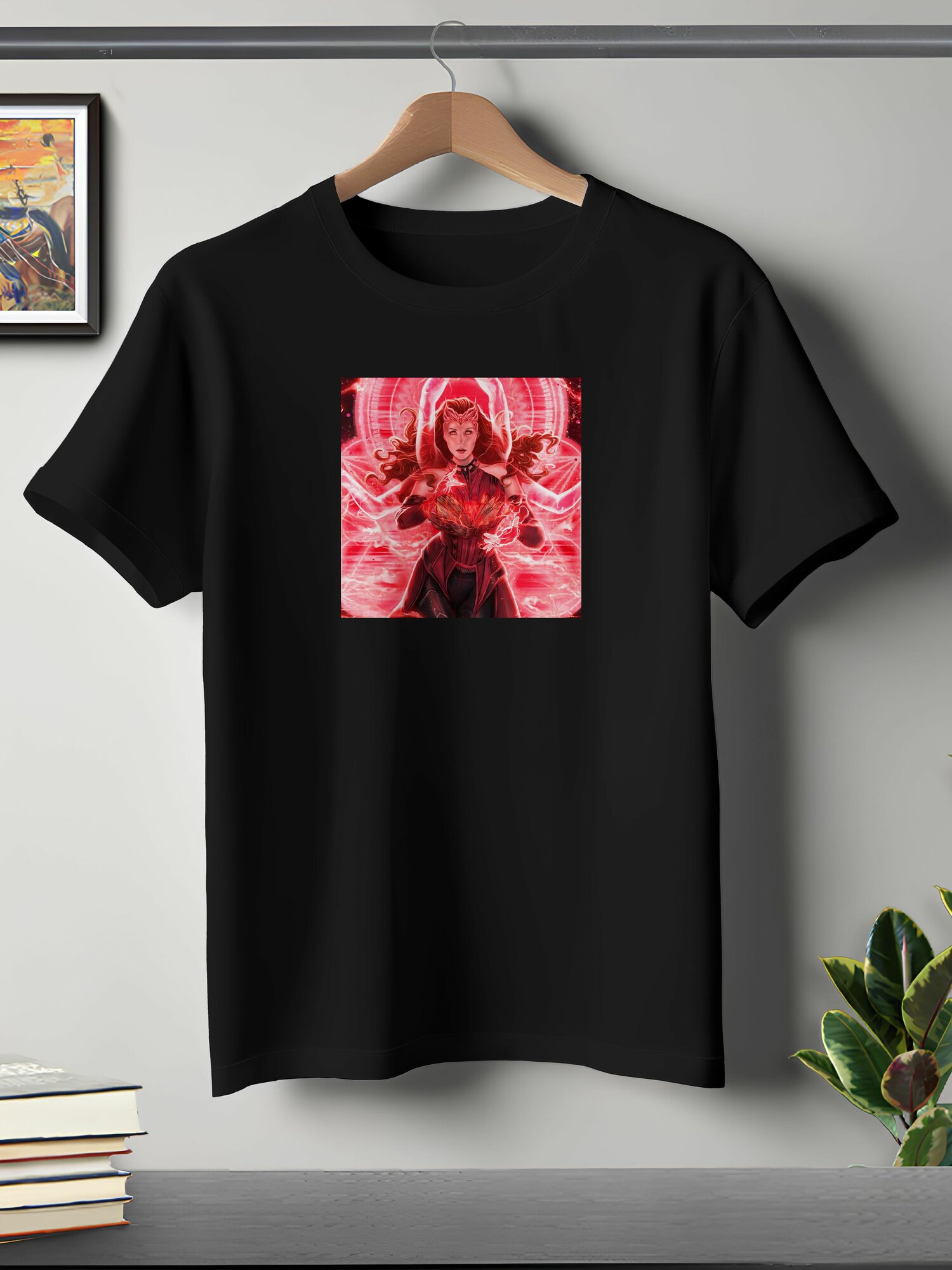 Футболка  Детская ONEQ 128 (8-9) размер с принтом Алая Ведьма, черная