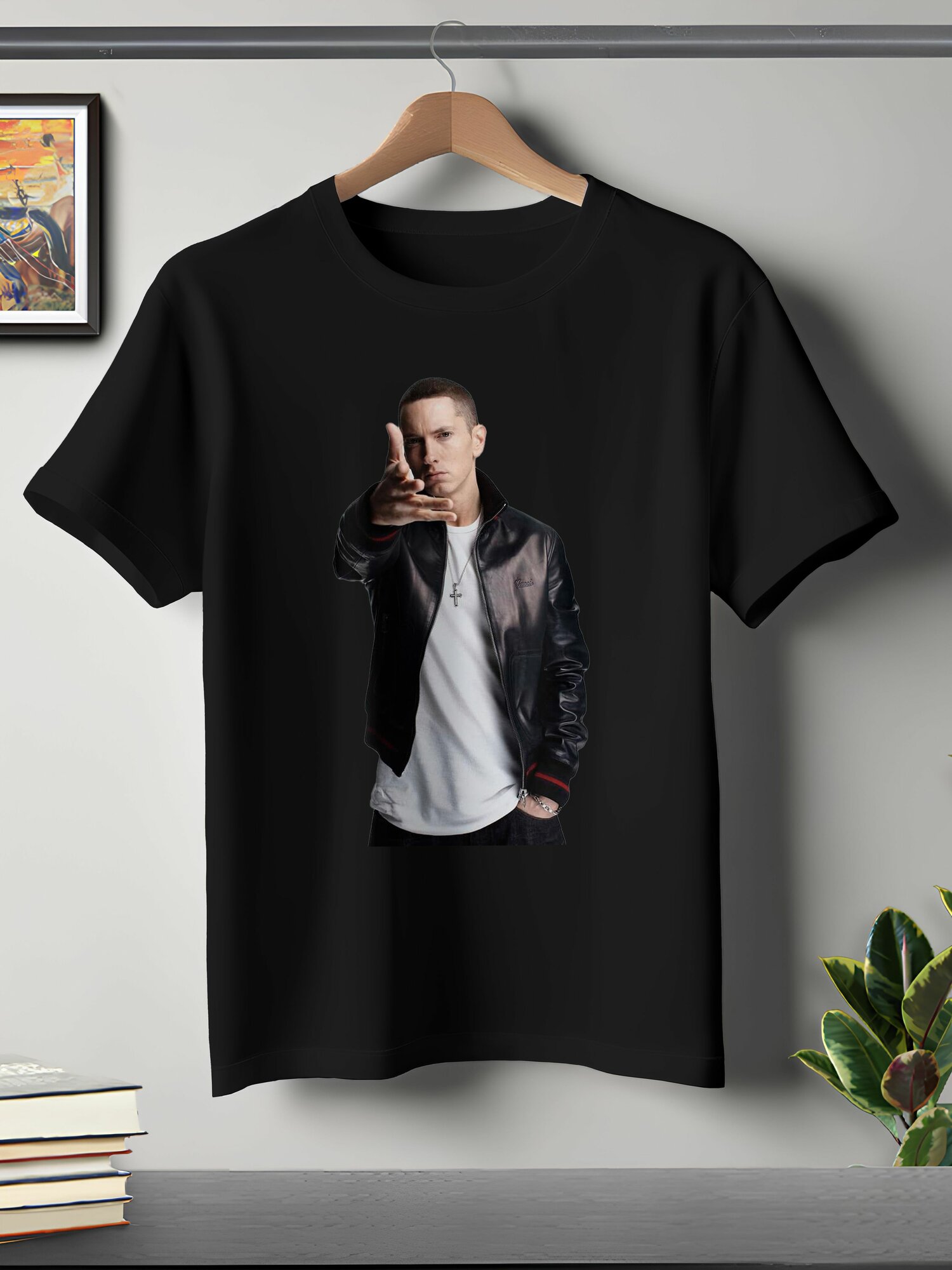 Футболка  Детская ONEQ 152 (12-13) размер с принтом Eminem, черная