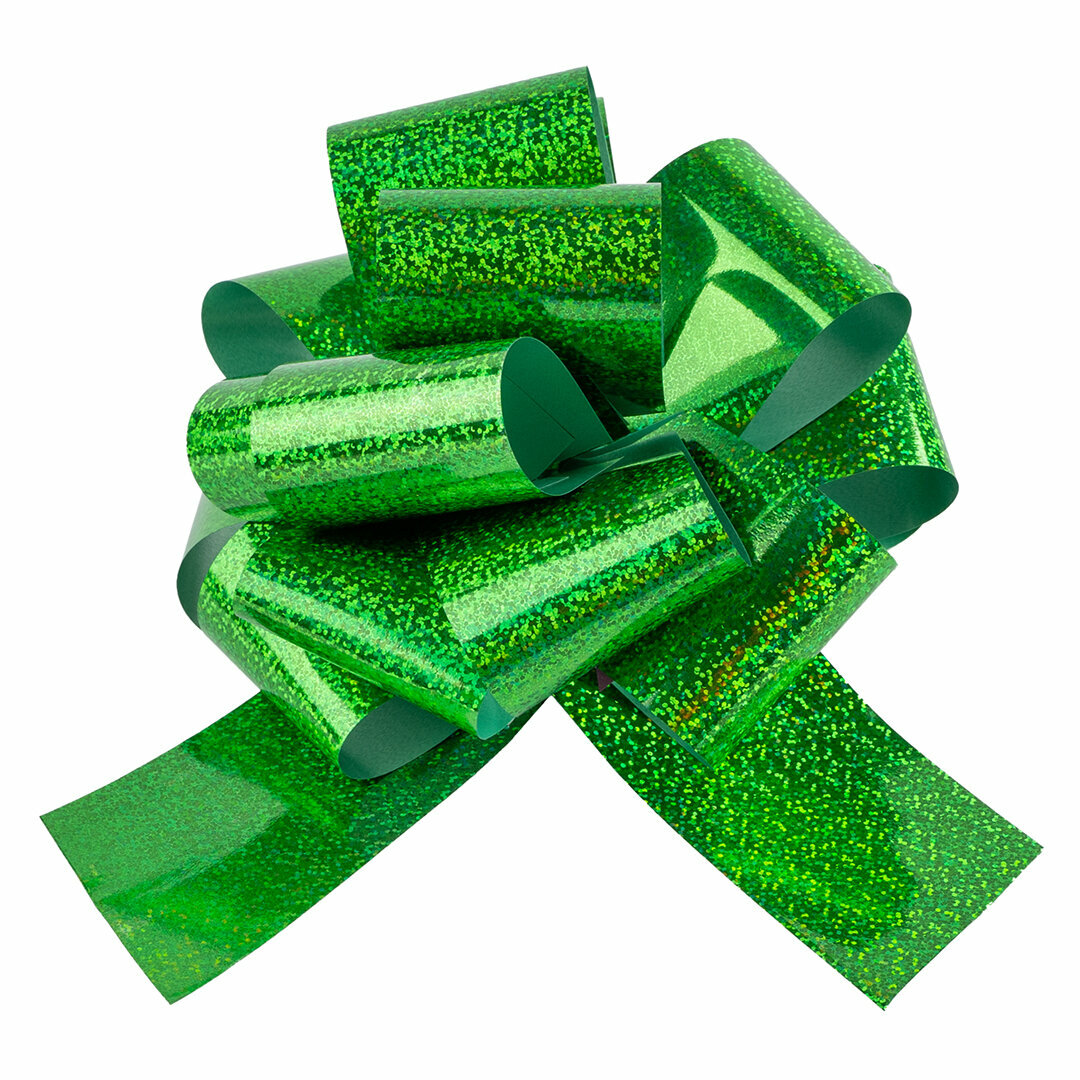 Бант Шар, Зеленый, Голография, 36 см, 1 шт. в упак.