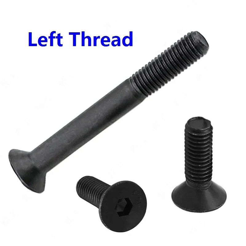 Винты с шестигранной головкой, 3-5 шт, с левой и обратной резьбой, M4 M5 M6 M8 M10 M12, с плоской головкой, класс 10,9, винты с потайной головкой DIN7991, винты из легированной стали