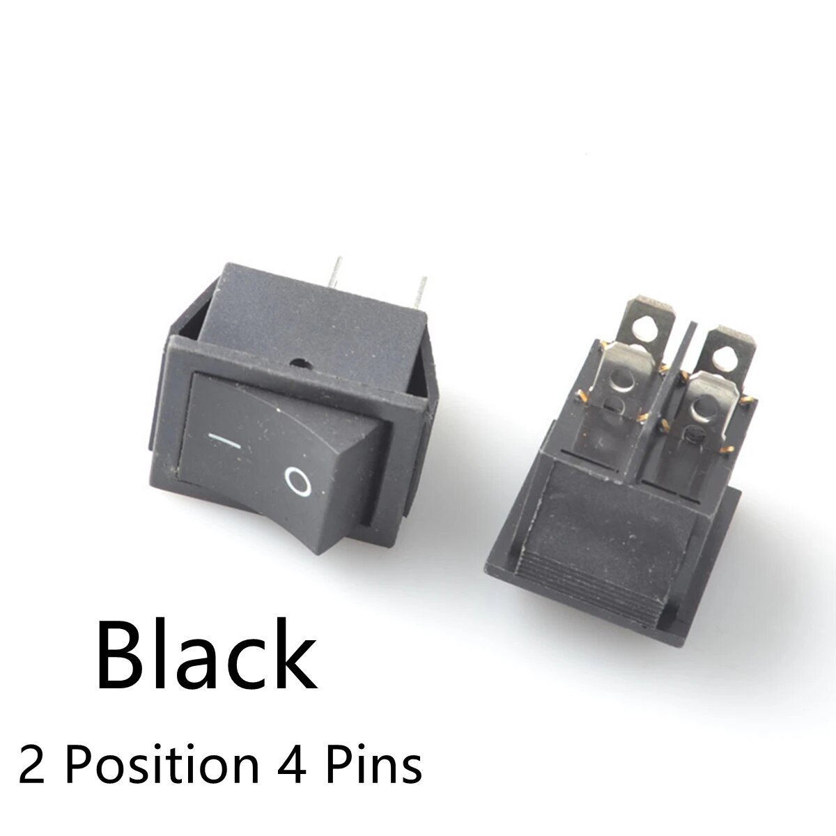 Пластиковый кулисный переключатель KCD4 вкл-выкл 4/6 контактов с подсветкой Black 4 Pins