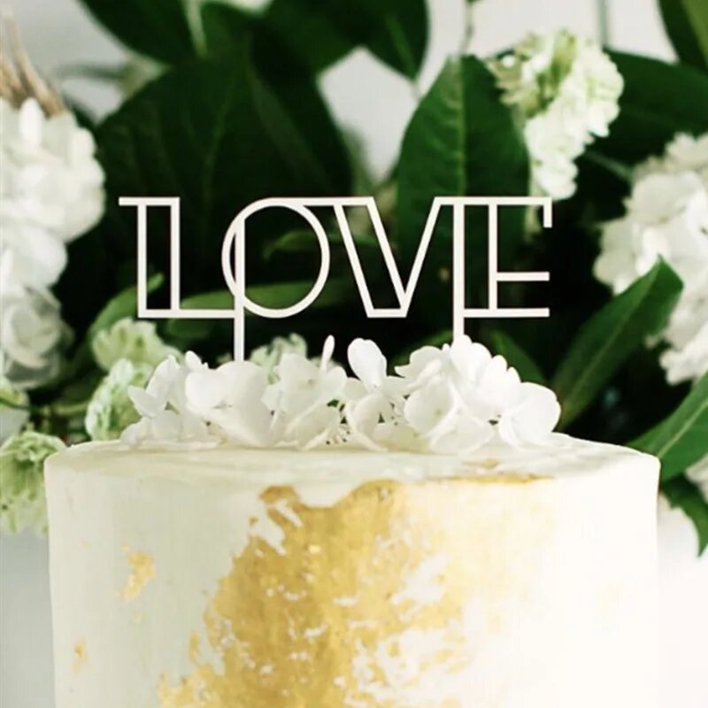 Розовый золотой акриловый торт топпер MJCakedecor 22