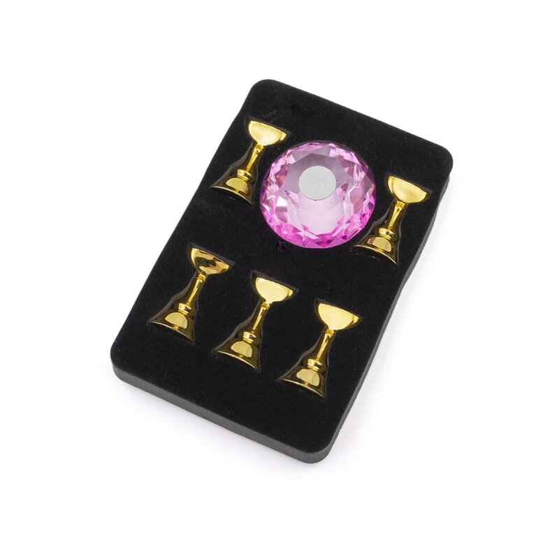 1 шт. магнитный держатель для ногтей + 5 советов, тренировочная подставка для дисплея, накладные ногти из кристаллического сплава, демонстрирующая полку, инструменты для дизайна ногтей