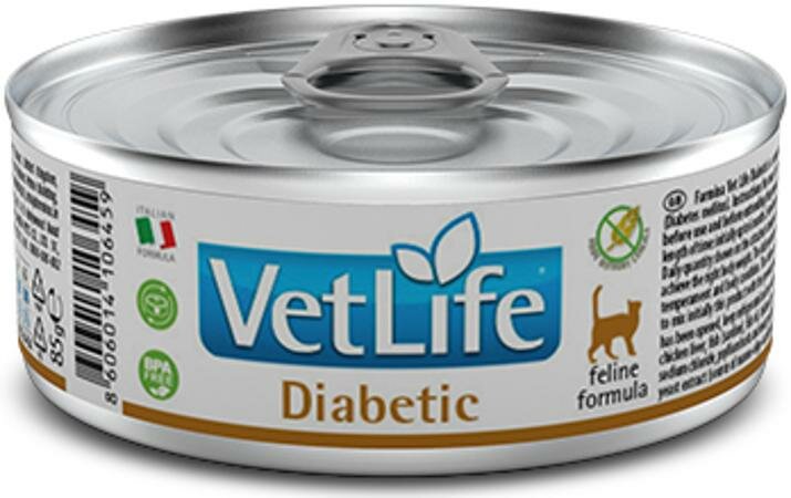 Корм Farmina Vet Life Diabetic (паштет) для кошек, при диабете, 85 г