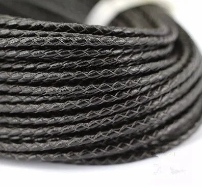 REGELIN Круглый кожаный шнур 3мм 2 метра Черный, black