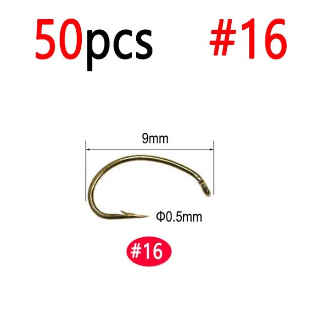 Bimoo Крючки для вязания мух 50/100 шт, бронзовые, высокоуглеродистая сталь