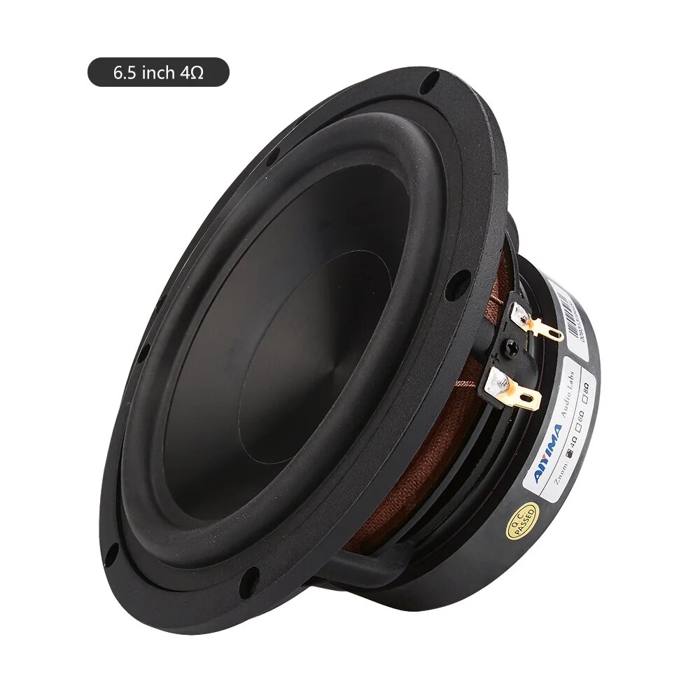 AIYIMA 6.5 дюйма Басовые динамики Black 4 Ohm Speaker