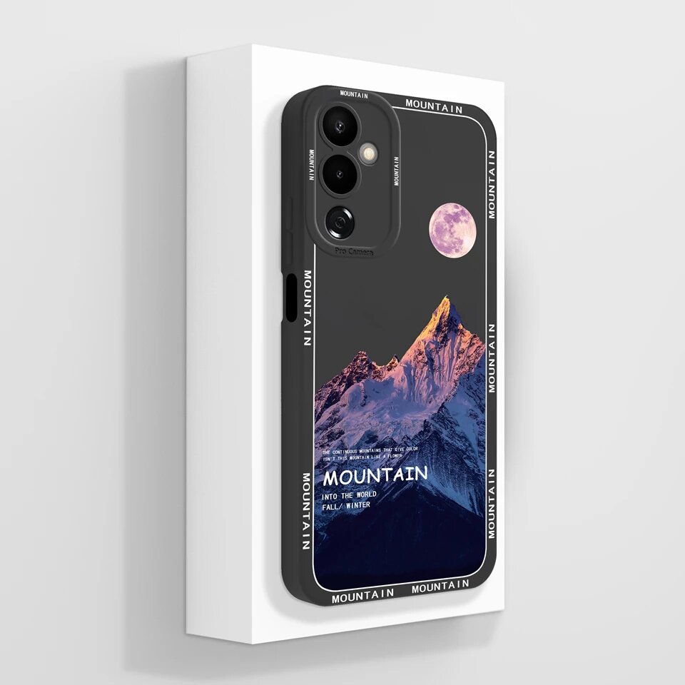 Чехол для Tecno Pova 4, TYB377, черный, с горным пейзажем