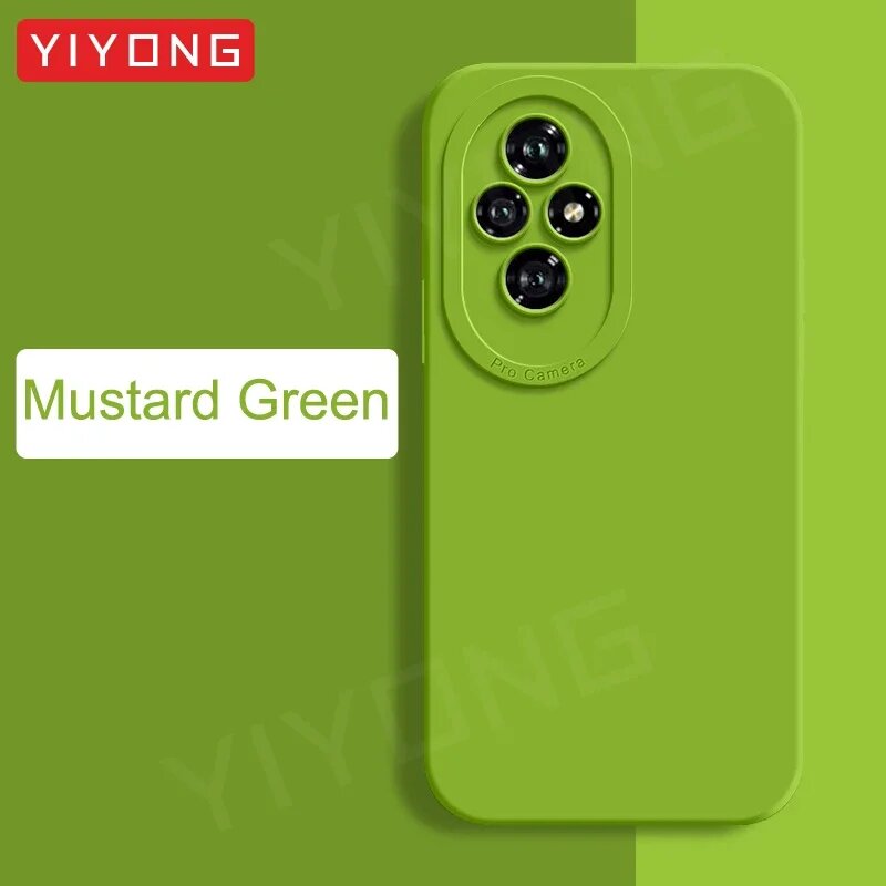 YIYONG Жидкий Силиконовый Мягкий Чехол Для Honor 200/200 Pro, Зеленый, Green, For Honor 200
