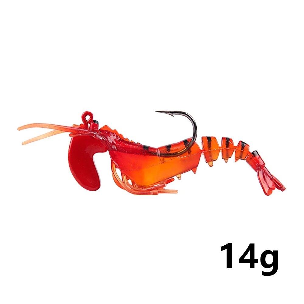 Светящаяся силиконовая приманка-креветка 14C