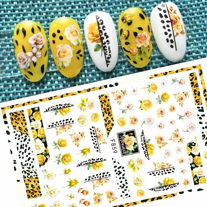 1PCS New Black White Love Heart English Alphabet Nail Art Sticker Nail Decoration Decal DIY Valentine's Day 3D Adhesive Stickers