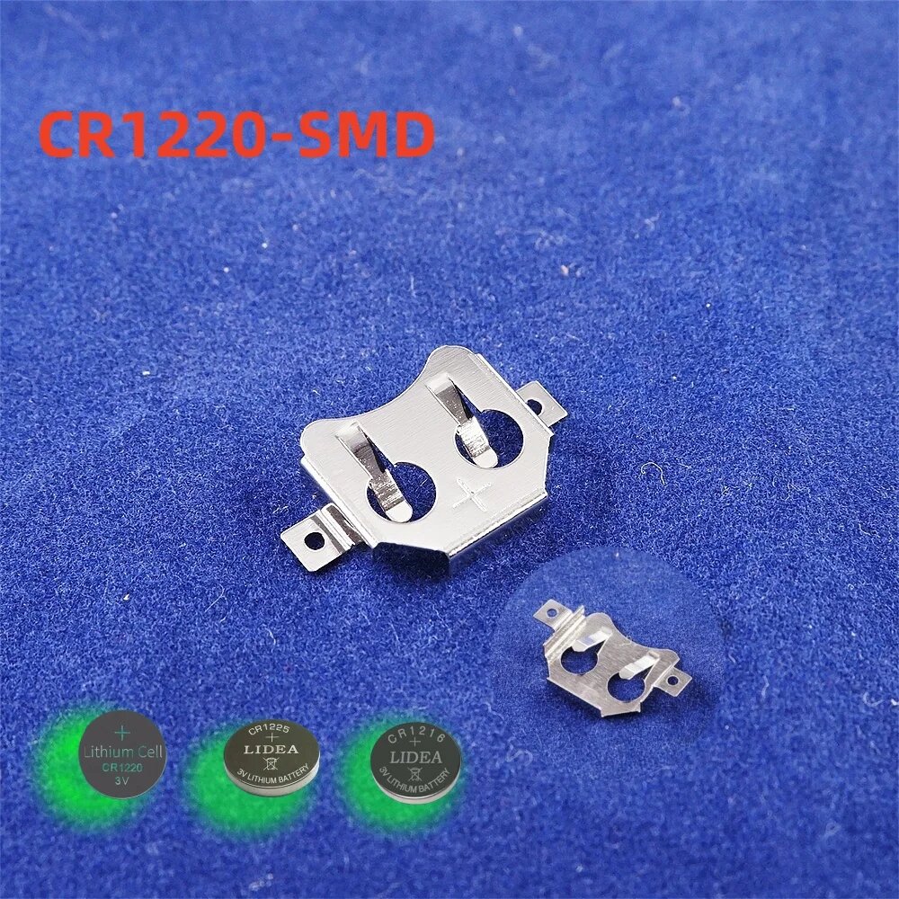 5/50 шт. Держатели для кнопочных батареек SMD DIP 12 мм CR1220 CR1225, контактные, сквозные, диаметр батареи