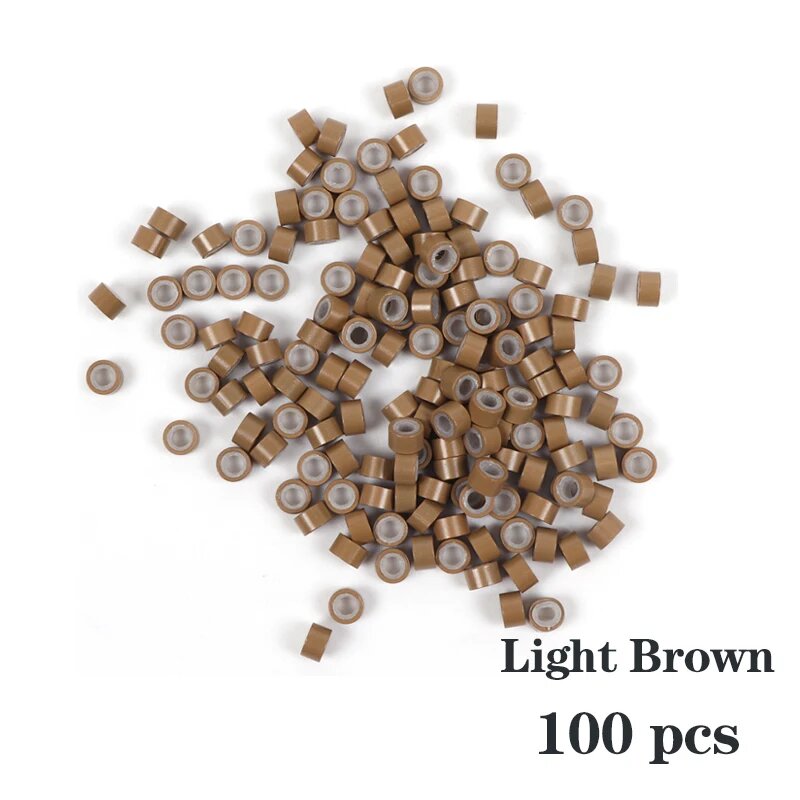 Nunify Микрокольца для наращивания волос 5 мм 100 шт. Light Brown 100pcs