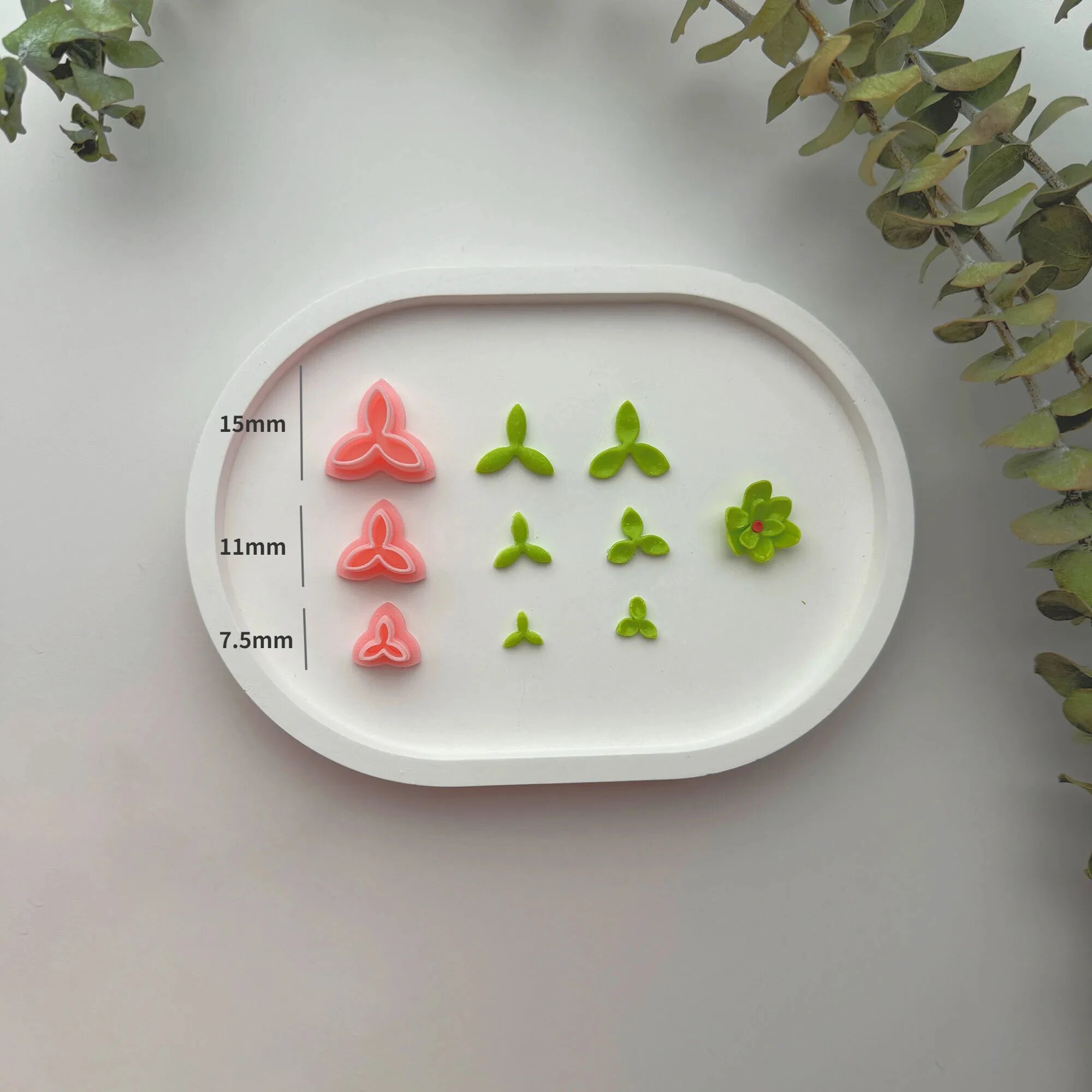 Формы для резки лепестков из полимерной глины 3 шт. X007