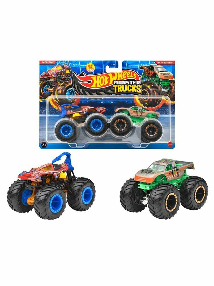 Машинка Mattel Hot Wheels Monster Trucks (Монстр трак)2025 FYJ44: Scorpedo & Baja Buster