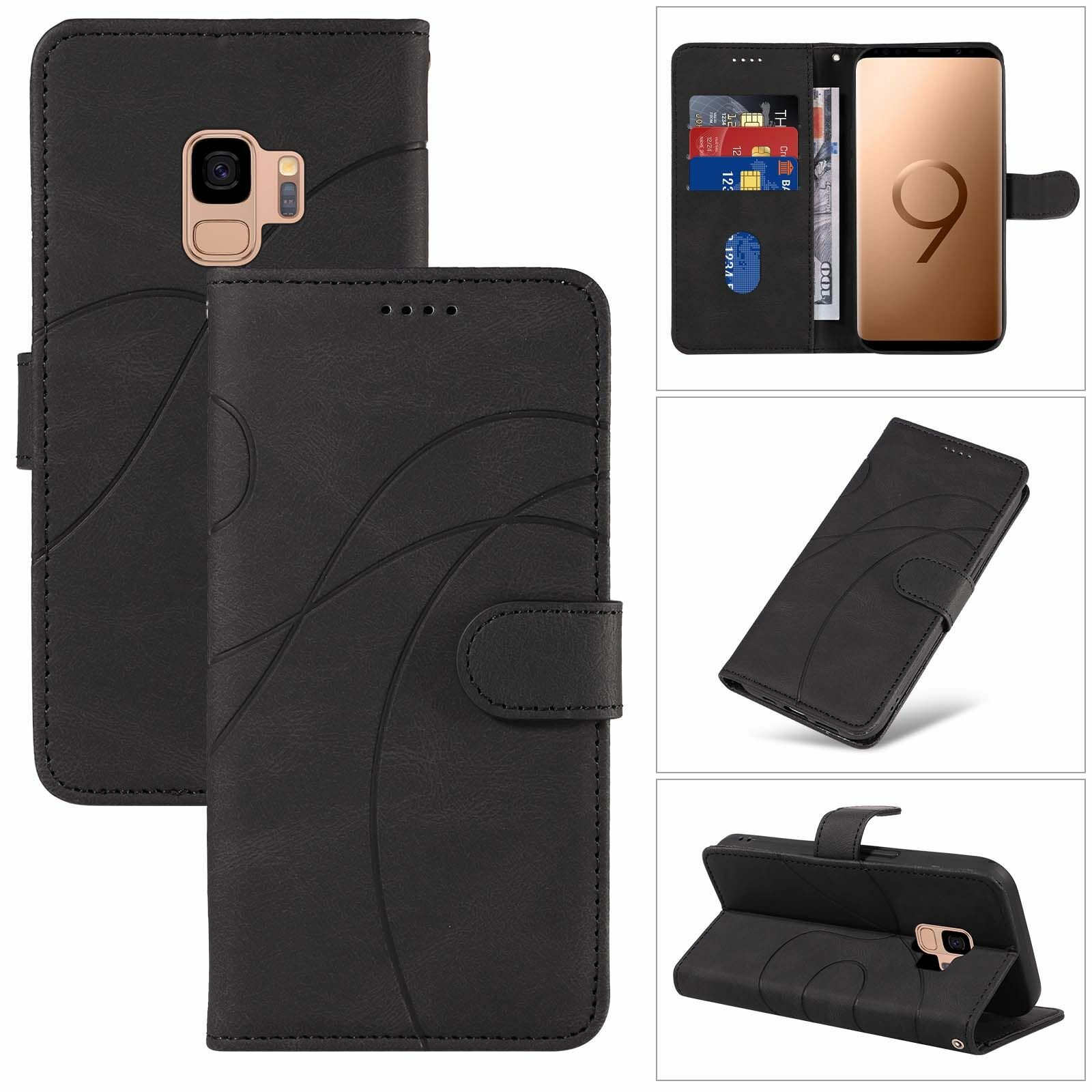 YIKATU Чехол-книжка для Samsung Galaxy S9 (Самсунг Галакси С9 ) кожаный чехол с магнитной застежкой и слотом для карт и ремешком на руку