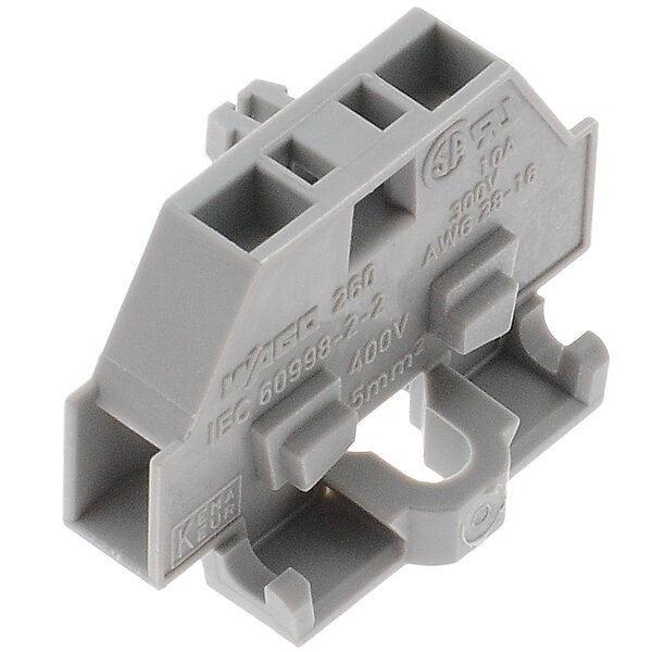 Клемма 260-301 серая на 2 проводника 1,5мм2 18А 400В ширина 5мм Wago