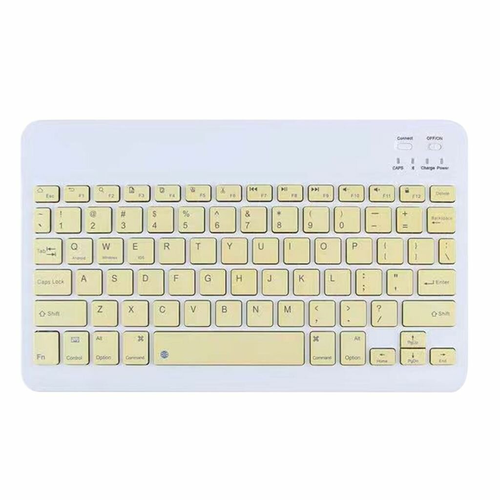 Аксессуары для клавиатуры и мыши, Беспроводная Bluetooth клавиатура для планшетов и смартфонов на Android/iOS - желтая