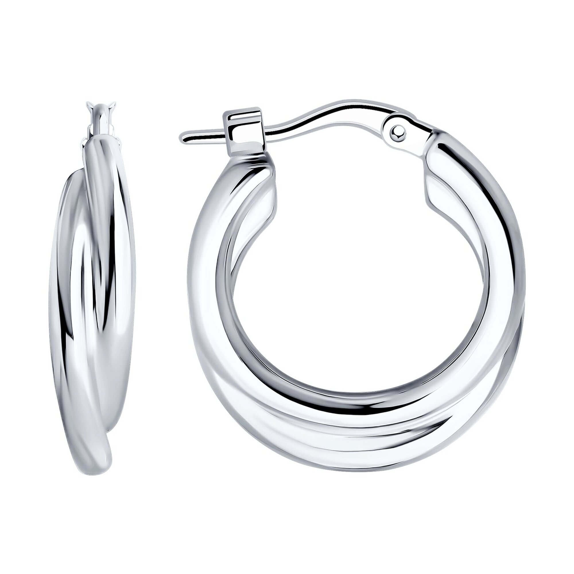 Серьги, серебро, 925 проба, родирование