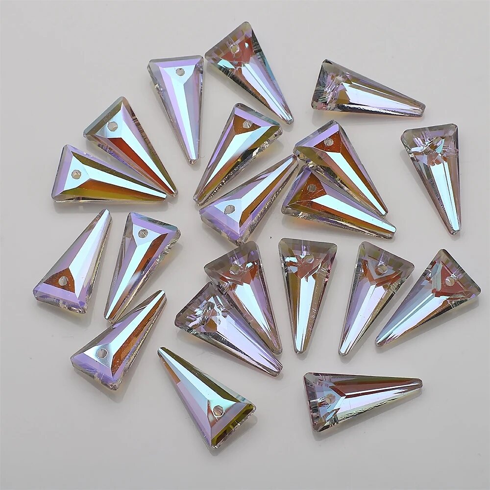 Серебряные треугольные бусины YUANZHIRUN, 10 шт.