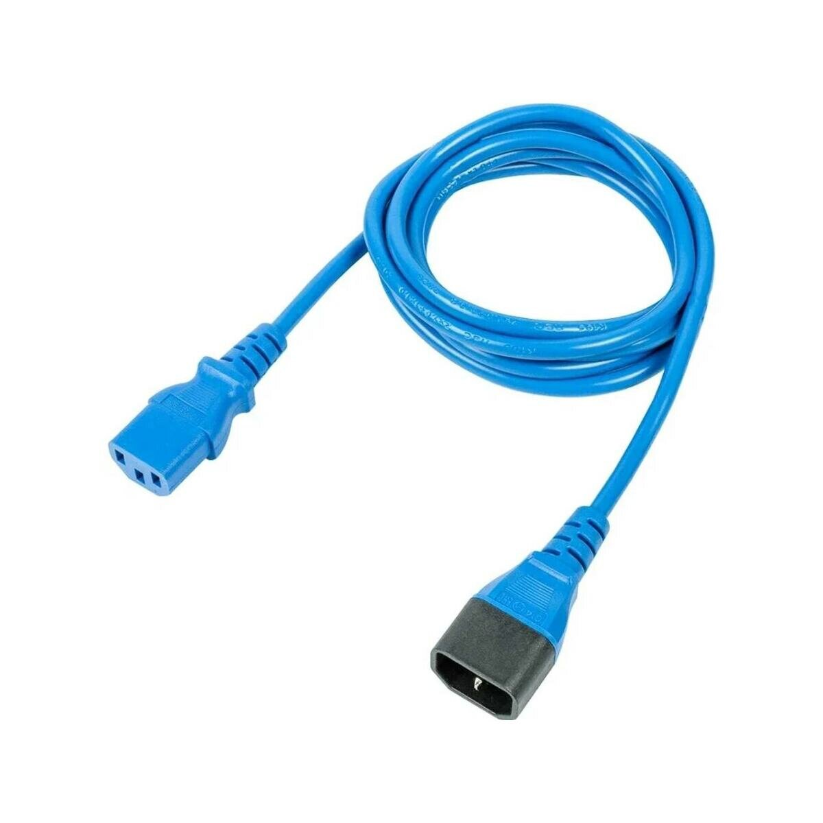 Кабель питания Filum FL-PC-C13/C14-C1-1.8-BL ПВС-АП 3x1.0 С13 - C14, 220/250В, 10А, синий, 1.8м