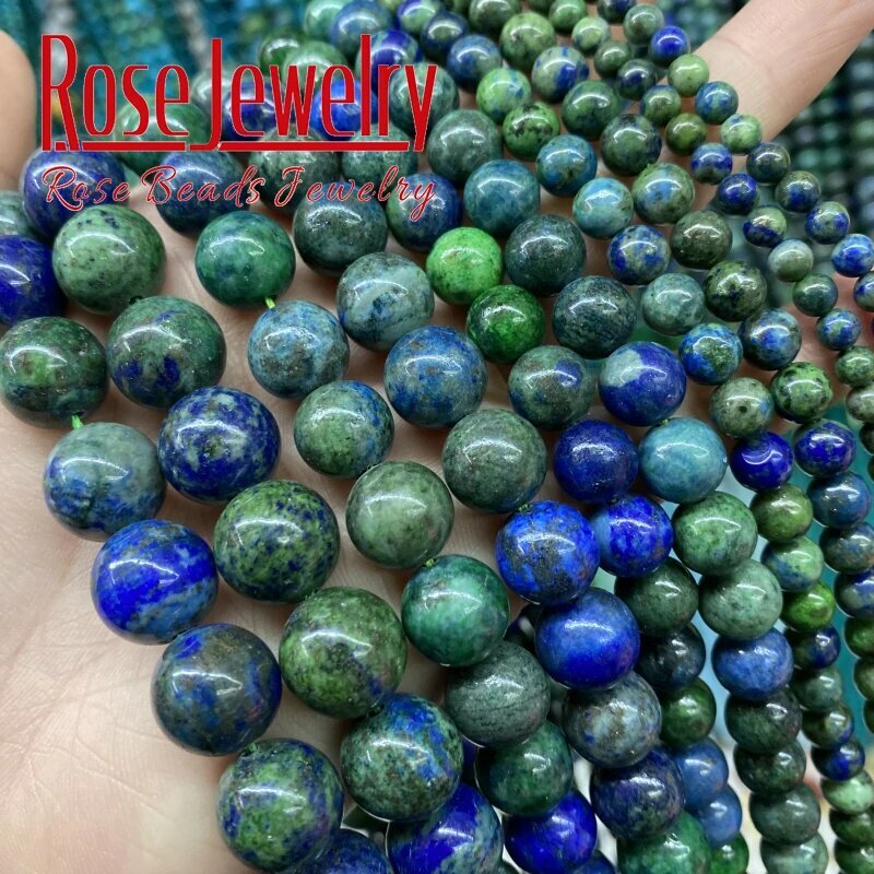 Натуральные бусины Rose and Beads хризокол, азурит, лазурит, малахит 4-12 мм 4mm 90pcs beads