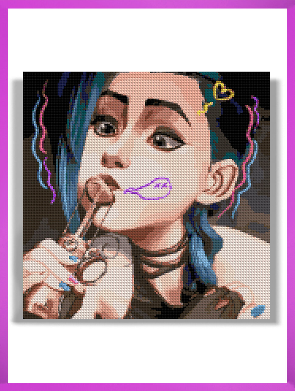 Алмазная мозаика на подрамнике - вышивка Arcane - Jinx 40 х 40 см