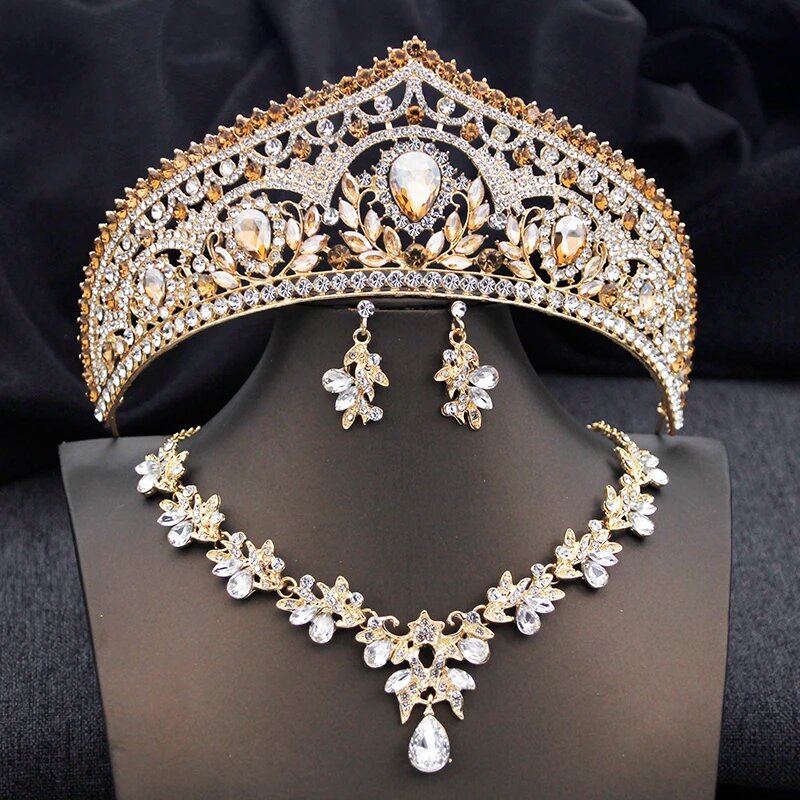 Cenmon корона с кристаллами для волос Champagne AB