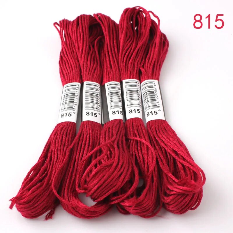 Нитки для вышивки DMC 815, 10 шт, красный, 8 м