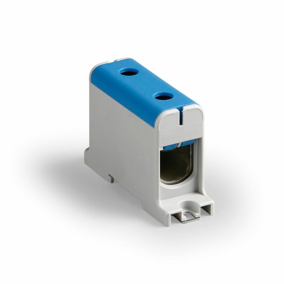 KE63.2 Клемма Ensto проходная, Al/Сu 35.0-150.0 кв. мм, In Al/Cu = 290/320A; цвет: синий.