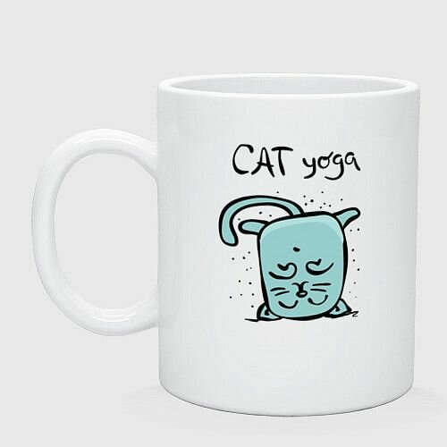 Кот и йога Керамическая кружка