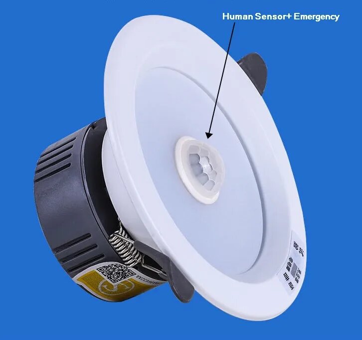 Аварийная лампа для дома, аварийное освещение, перезаряжаемый точечный светильник, управление датчиком человека, круглая внутренняя светодиодная лампа AC200-240V