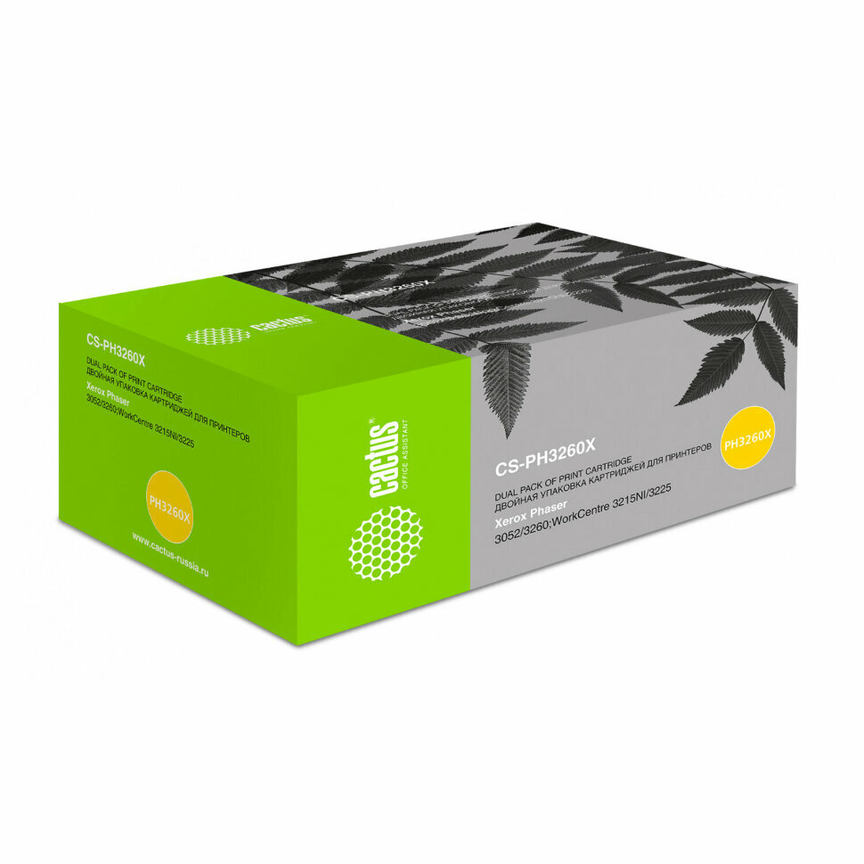 Тонер-картридж CACTUS (CS-PH3260X) для XEROX Phaser 3052 / 3052NI / 3260, ресурс 6000 страниц, 363210