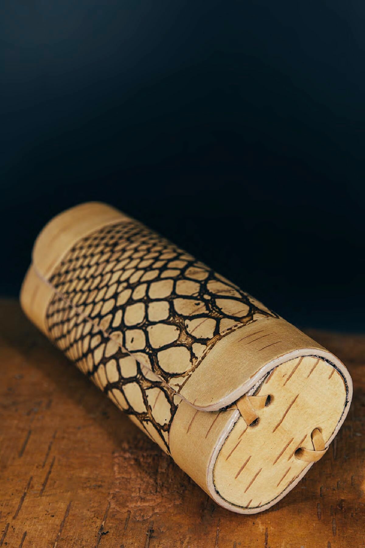 Футляр для очков из бересты, тиснение "Питон", ручная работа