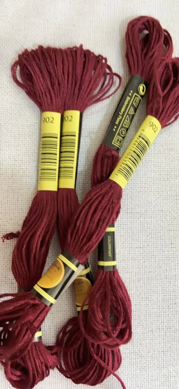 Набор ниток для вышивки DMC 932, радуга, 10 шт. Бордовый, 902