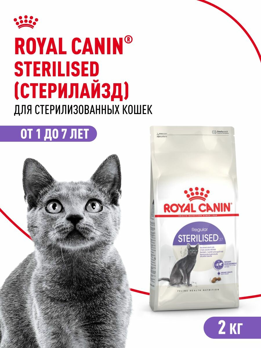 Сухой корм для стерилизованных кошек Royal Canin Sterilised 37, 2 кг