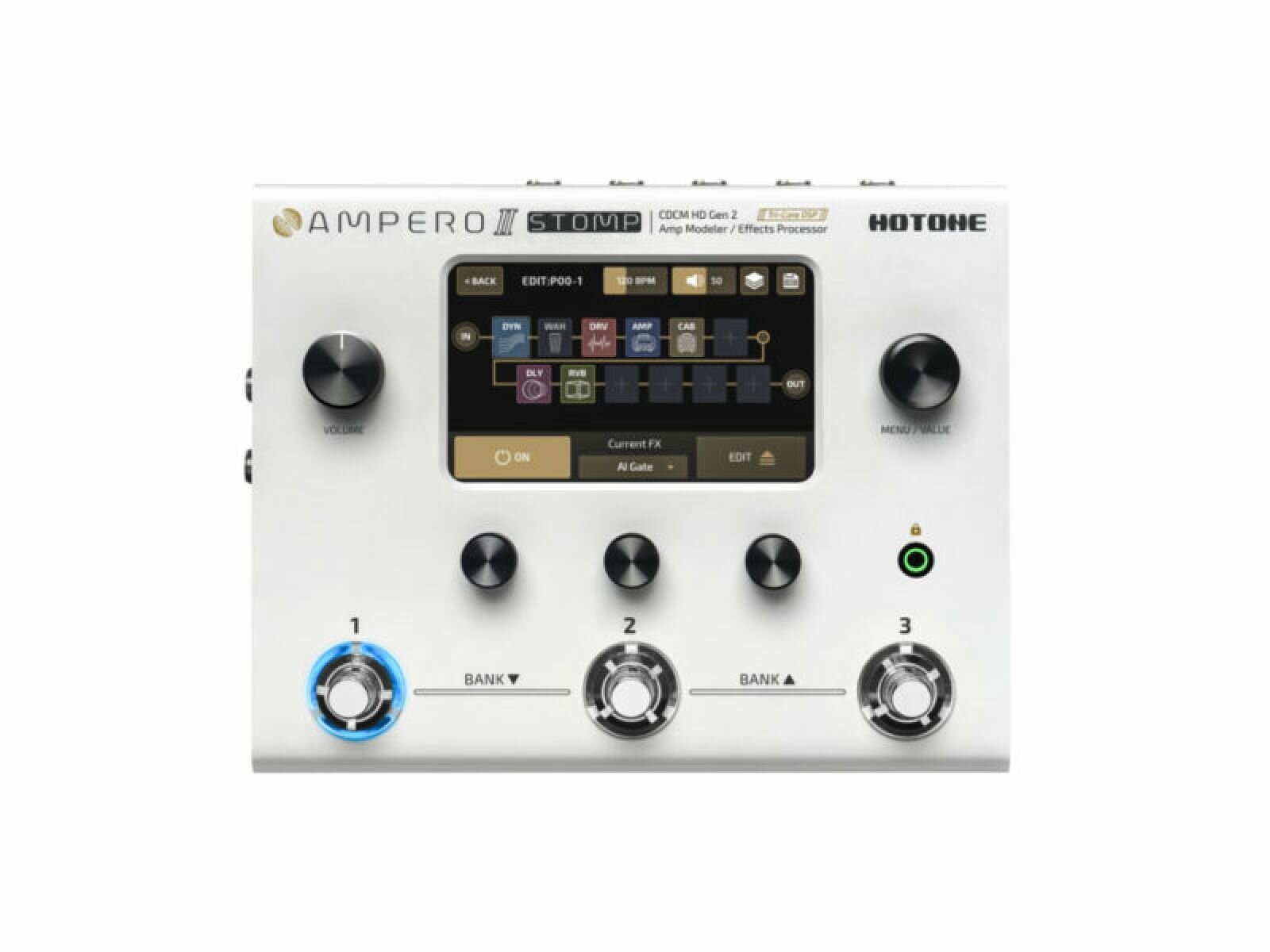 Гитарный процессор Hotone Ampero II Stomp MP-300 Silver