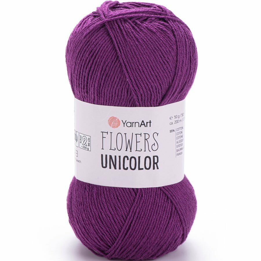 Пряжа Yarnart FLOWERS UNICOLOR 749 т. лиловый (5 мотков)