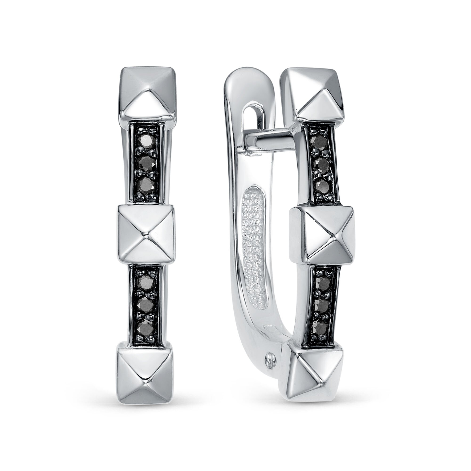 Серьги, белое золото, 585 проба, бриллиант