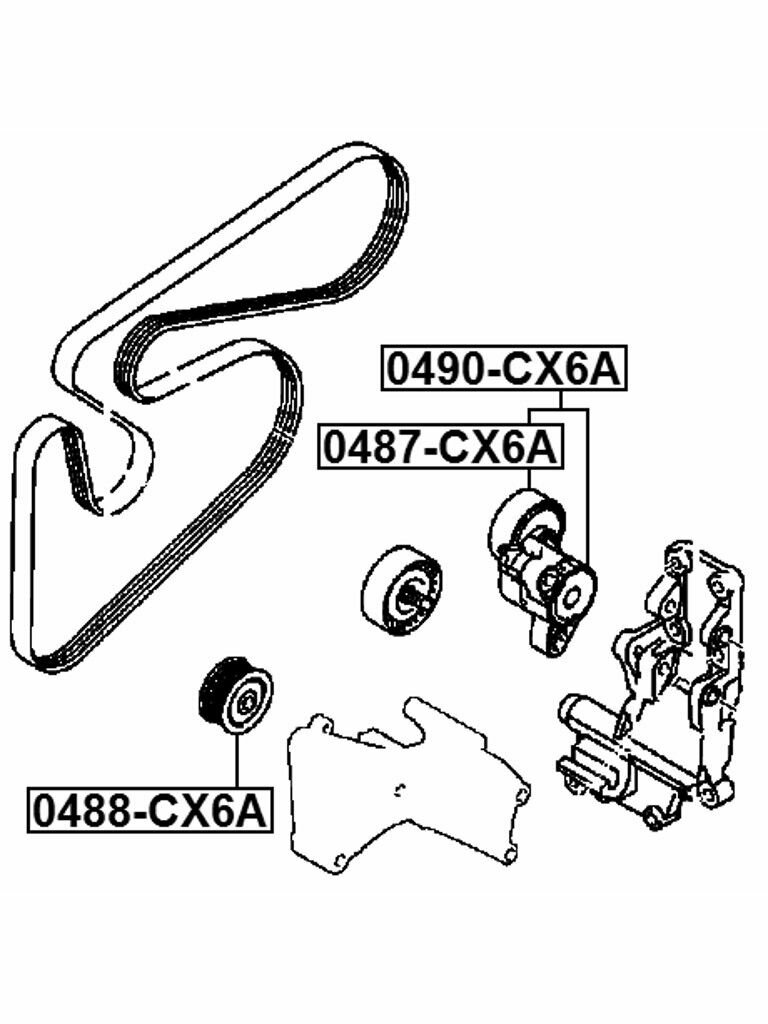 Ролик натяжной MITSUBISHI 0487-CX6A FEBEST.