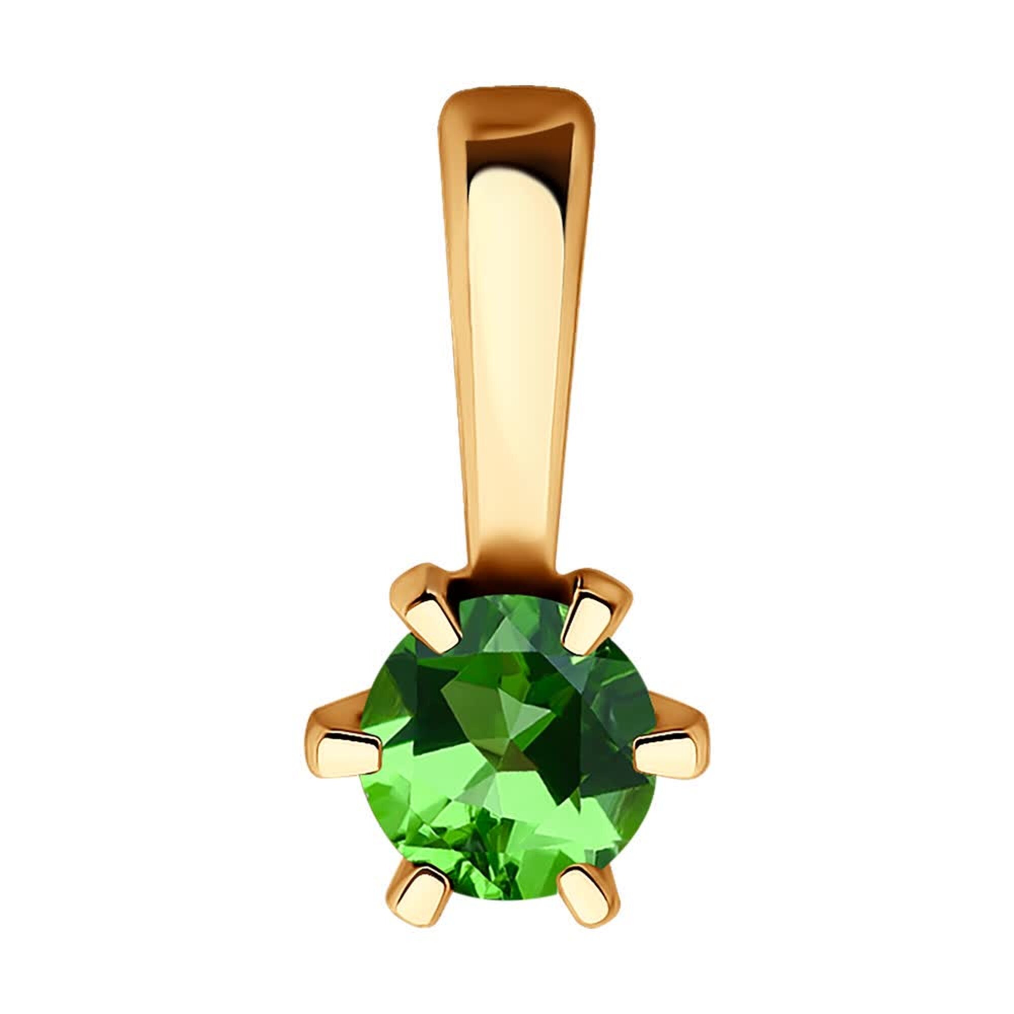 Подвеска, красное золото, 585 проба, хромдиопсид