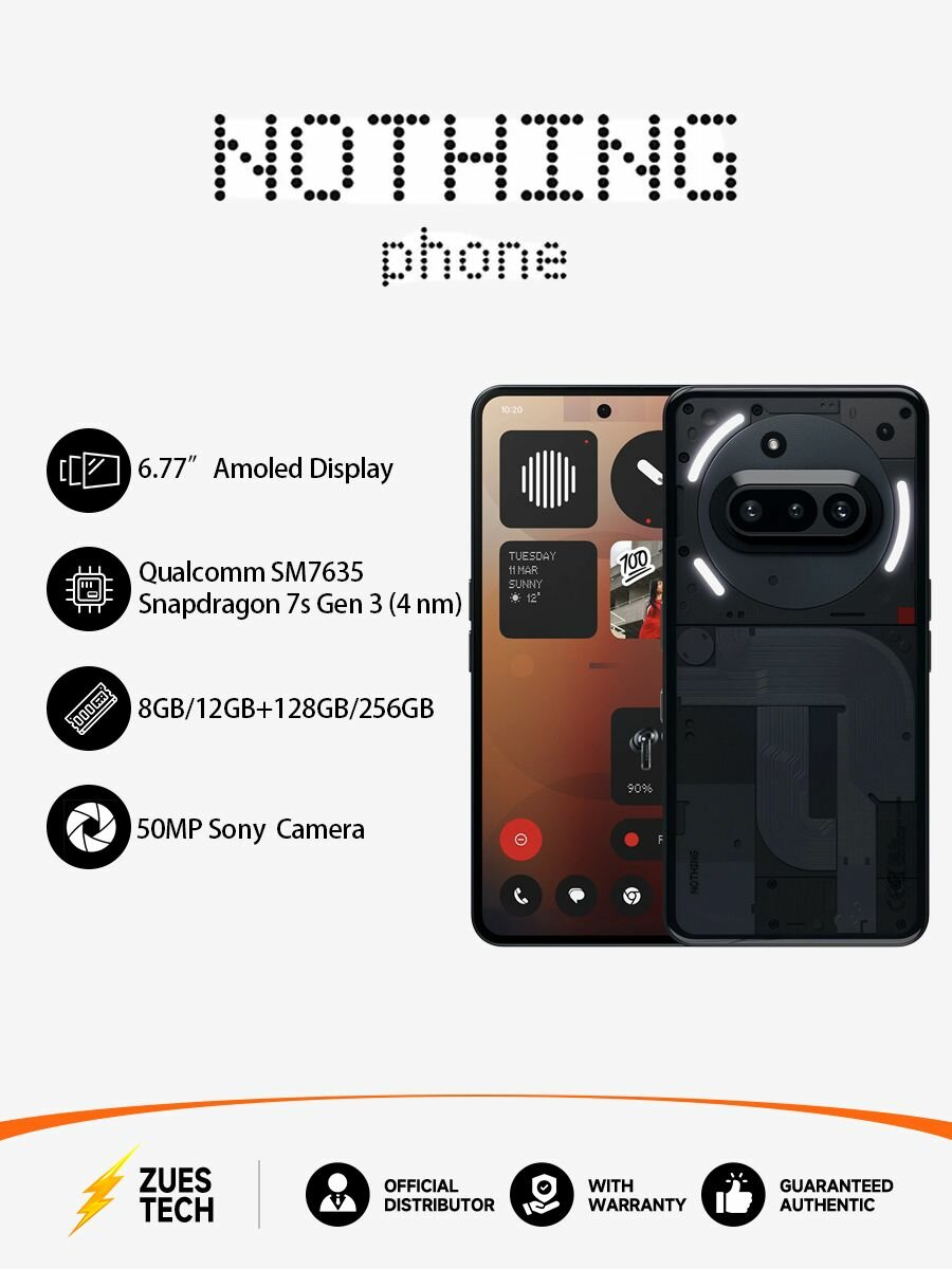 Смартфон Nothing Phone (3a), Dual nano SIM