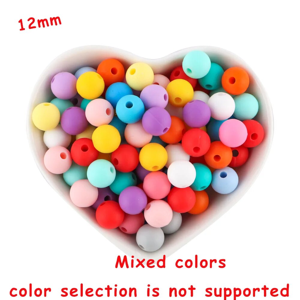 Ковiкт силиконовые бусины 12 мм 100 шт. mix color