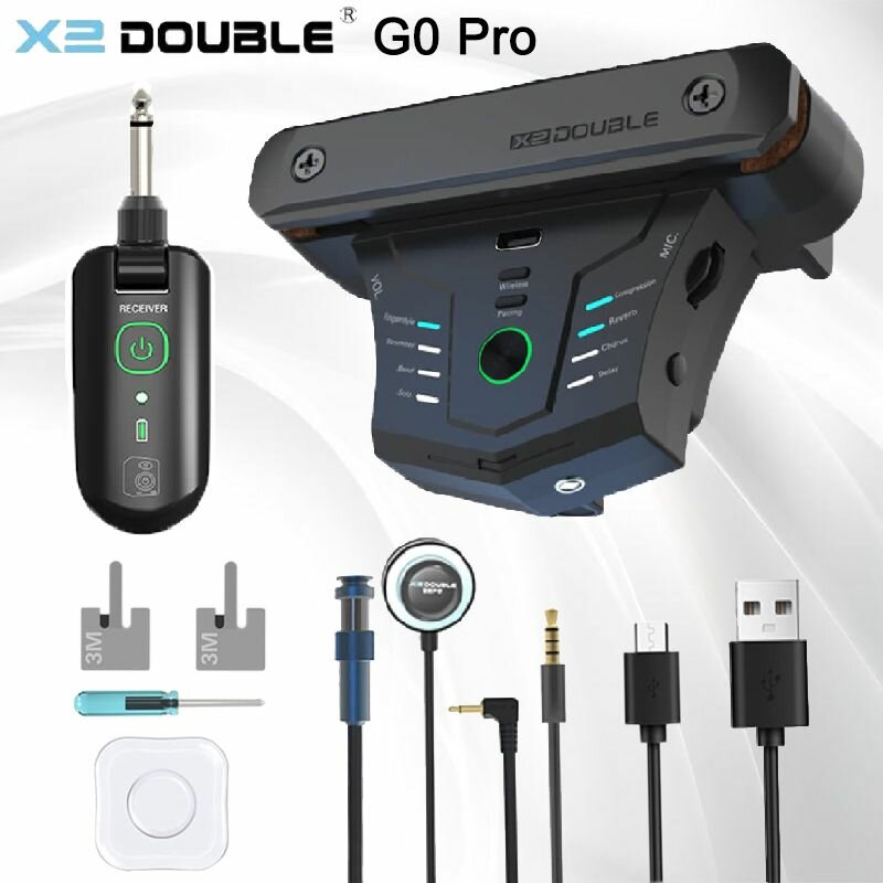 Гитарный усилитель X2 DOUBLE G0 PRO, цифровой, выходная мощность 5 Вт, черный, темно-синий