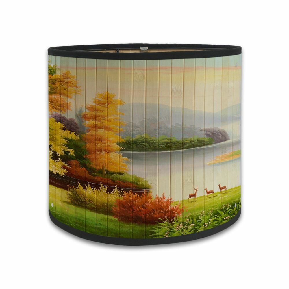 Барабанный абажур для настольной лампы торшера люстры, винтажный с рисунком птиц, сменный плафон, размер 30x30x30 см