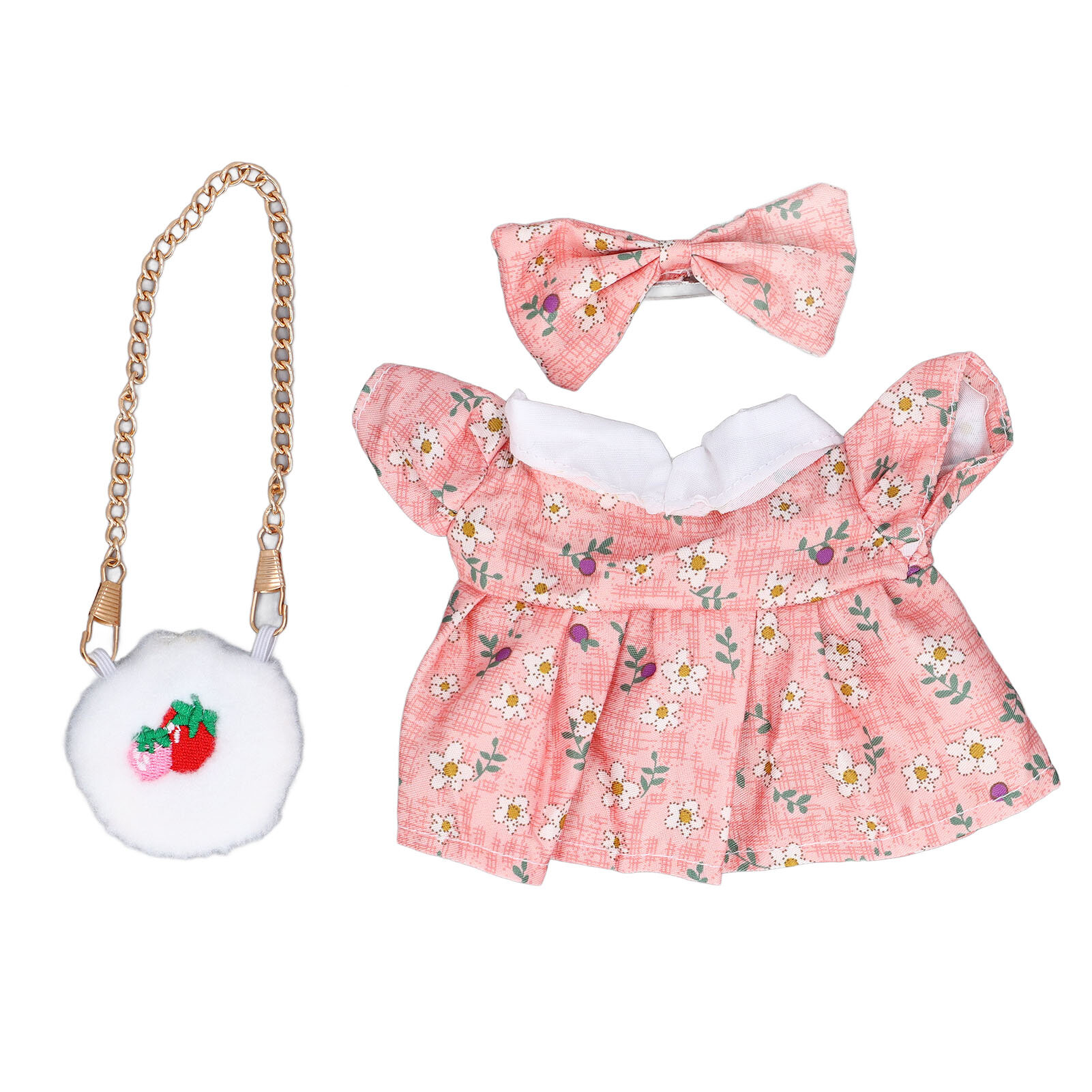 Платье кукол для кукол с плюшевым платье с плюшевым игрушечным нарядом аксессуаров для 20 см/8 дюймов мягких фаршированных кукол