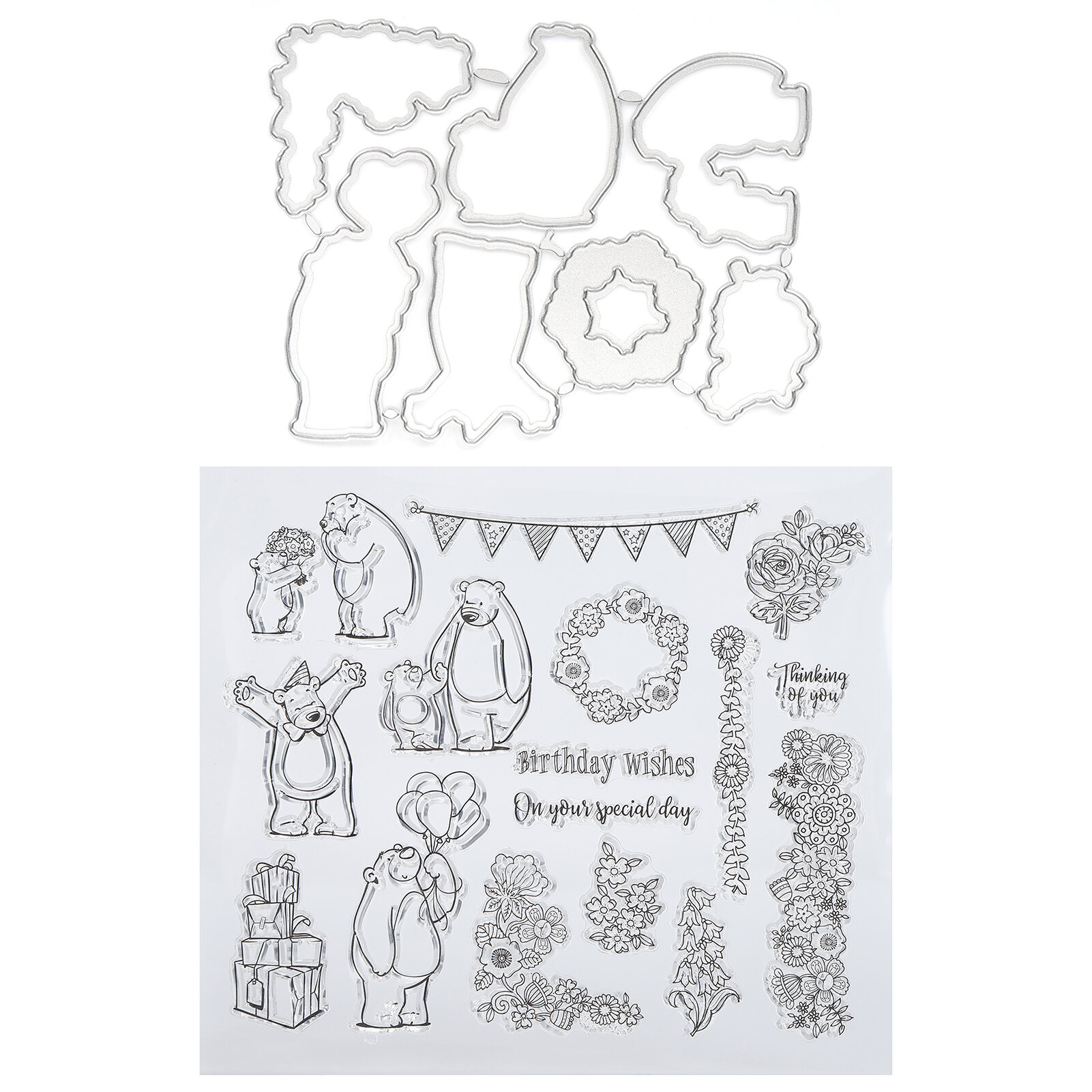 Прозрачный печать изготовления печати TPR штампа формования выемки скрапбука бумажное ремесло - Размер 16.9 x 14.9 см, прямоугольной формы, в комплекте ножевой формовальный штамп