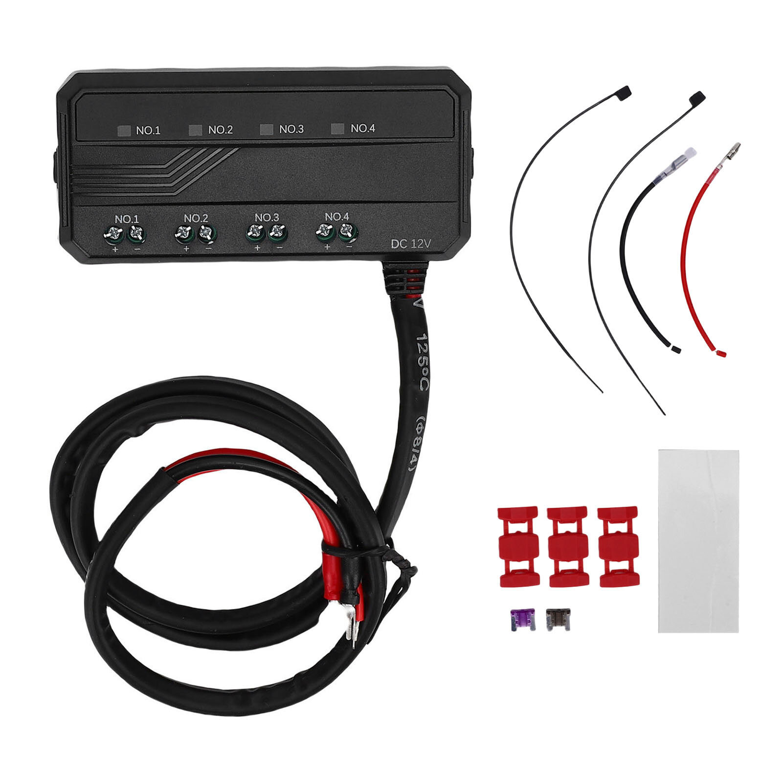 Блок предохранителей для мотоцикла 20А, низкопрофильная клеммная колодка со светодиодным индикатором, 4 цепи, реле аккумулятора для автомобилей, квадроциклов, вездеходов.