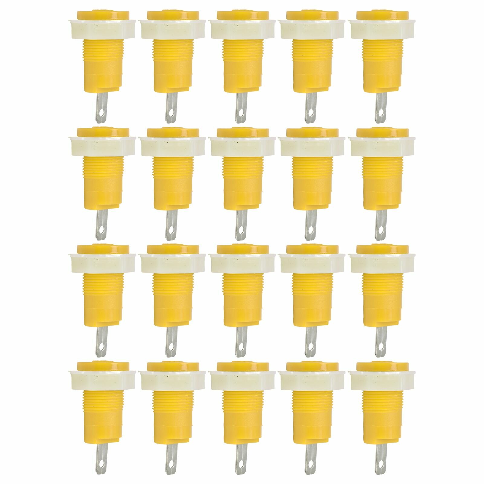 Медная клемма с разъемом типа "банан" диаметром 4 мм, тип защитной обратной сварки, 32А 1 кВ желтого цвета, 20 штук, клемма заземления